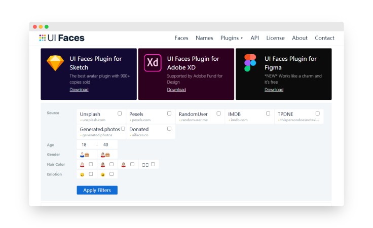 UI Faces | 数千张免费人脸素材集合 | Boss设计